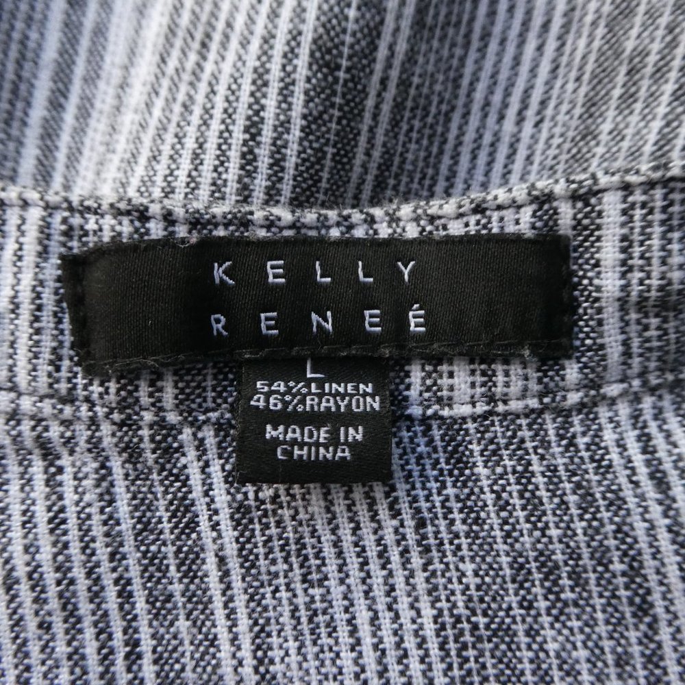 Kelly Renee Romper Linen Blend Pockets Stripes L - Gem